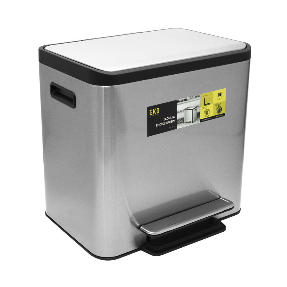 KRISBOW DUST BIN ROUND S/STEEL MATT 38X80 CM