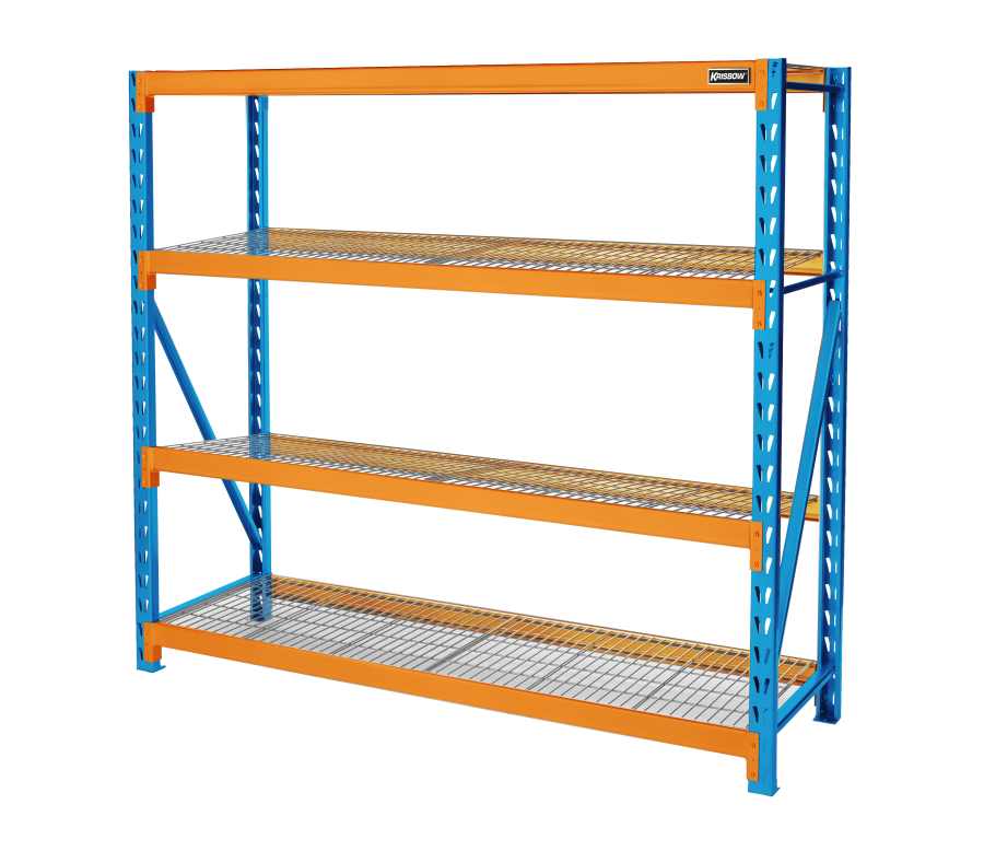 KRISBOW SHELVING STEEL 4 LAYER 300KG ORANGE