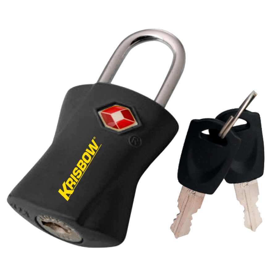 KRISBOW PADLOCK W/KEY PLASTIC GREEN TSA361